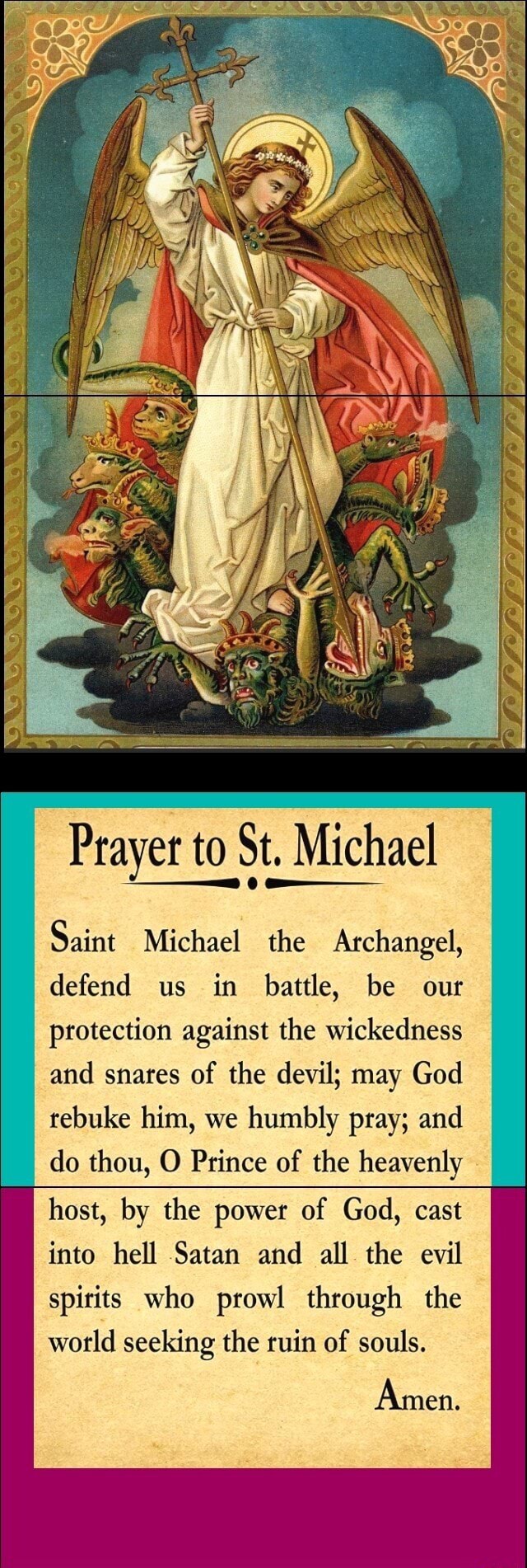 AIGELEPNY NEN Prayer to St. Michael Saint Michael the Archangel, defend ...
