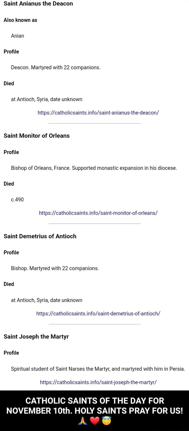 Saint Anianus the Deacon Also known as Anian Profile Deacon. Martyred ...
