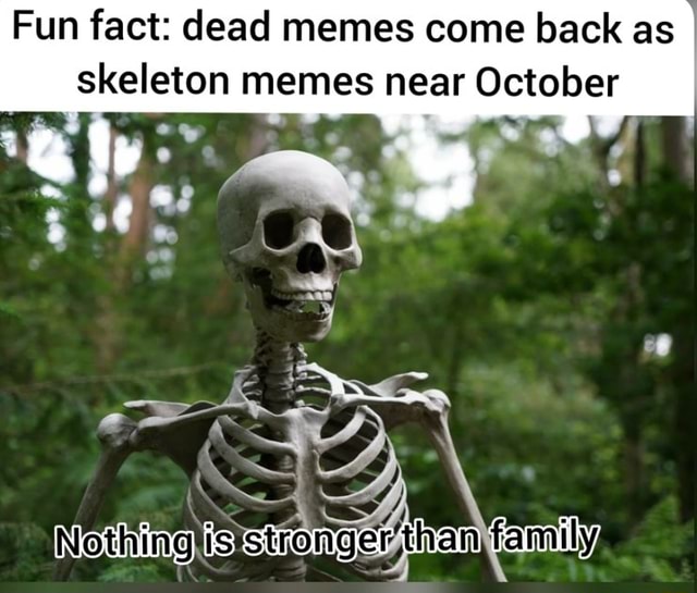 Fun fact: dead memes come back as I skeleton memes near October Nothing ...