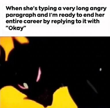 When she's typing a very long angry paragraph and I'm ready to end her ...