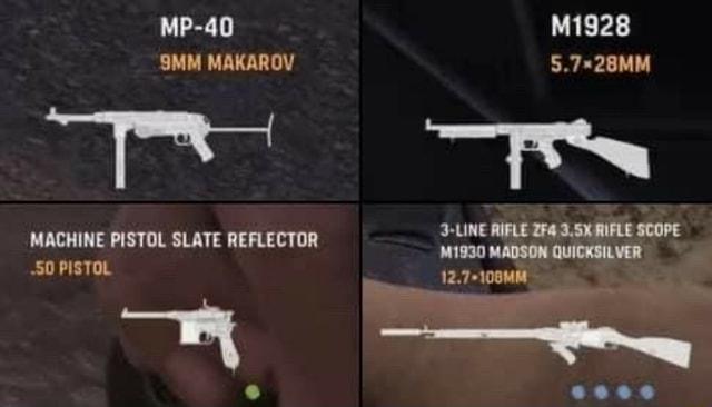 MP-40 SMM MAKAROV MACHINE PISTOL SLATE REFLECTOR 50 PISTOL M1928 5.7 ...