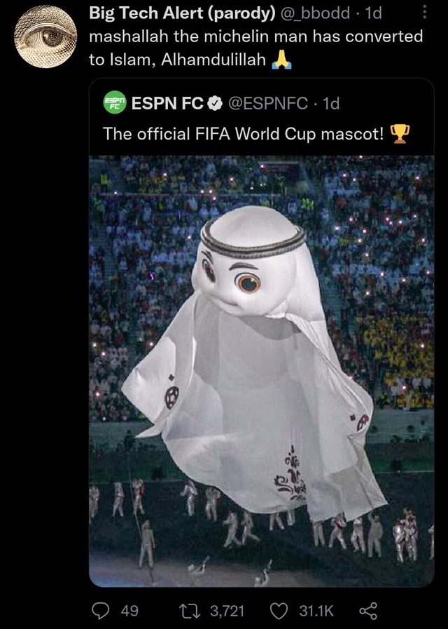 Big Tech Alert (parody) bbodd id mashallah the michelin man has converted to Islam ...