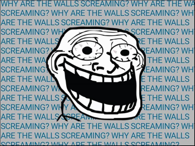 WHY ARE THE WALLS SCREAMING? WHY ARE THE SCREAMING? WHY ARE THE WALLS ...