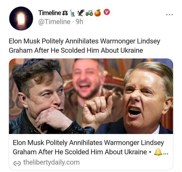Timeline @Timeline Elon Musk Politely Annihilates Warmonger Lindsey ... Timeline @Timeline Elon Musk Politely Annihilates Warmonger Lindsey ...