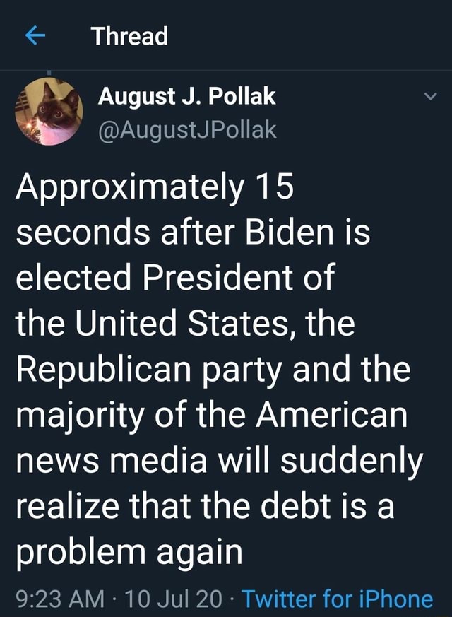 AM August J. Pollak Approximately 15 seconds after Biden is elected ...