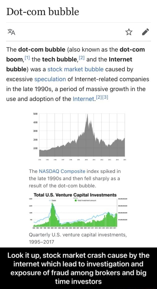 Dot-com bubble The dot-com bubble (also known as the dot-com boom the ...