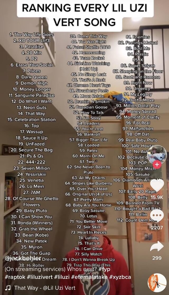 RANKING EVERY LIL UZI VERT SONG 10, Money Longey 41. Sanguine Paradise 42. Do What I Want 13 ...