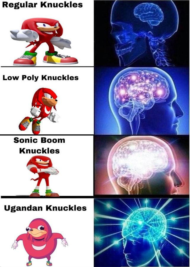 Regular Knuckles Low Poly Sonic Boom Knuckles Ugandan Knuckles - iFunny