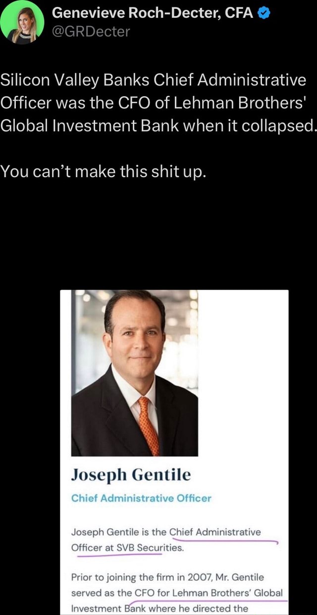 Genevieve Roch-Decter, CFA Silicon Valley Banks Chief Administrative Officer was the CFO of ...