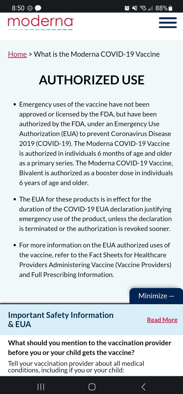 Moderna = Home > What is the Moderna COVID-19 Vaccine AUTHORIZED USE ...