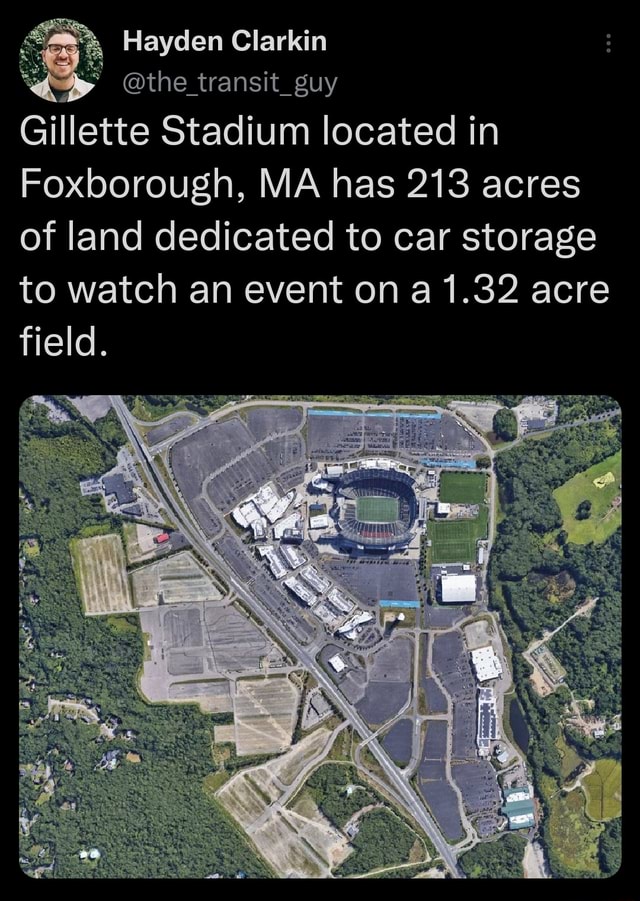 Hayden Clarkin @the transit_guy RA Gillette Stadium located in ...
