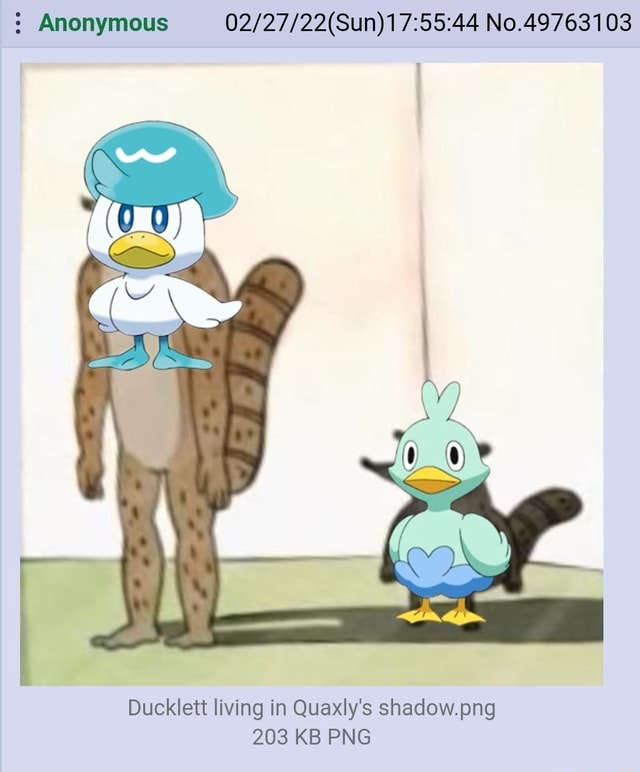 Anonymous No.49763103 Ducklett living in Quaxly's shadow.png 203 KB PNG - iFunny