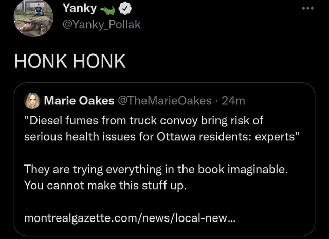 Yanky @Yanky_Pollak HONK HONK Marie Oakes @TheMarieOakes - "Diesel ...