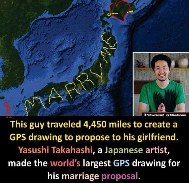 This guy traveled 4,450 miles to create a GPS drawing to propose to his ...