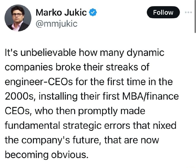 Marko Jukic It's unbelievable how many dynamic companies broke their ...
