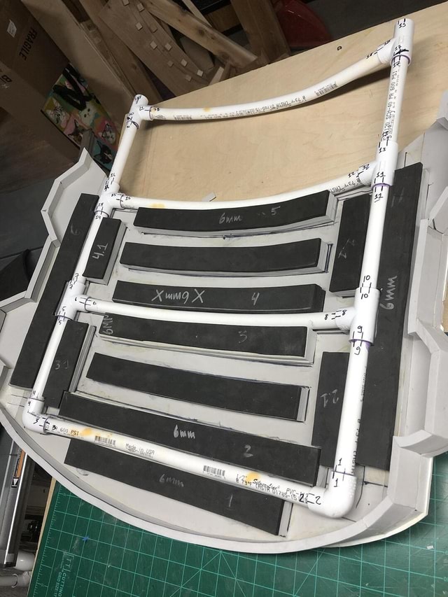 The interior PVC pipe structure of the shield. It makes it heavier, but ...