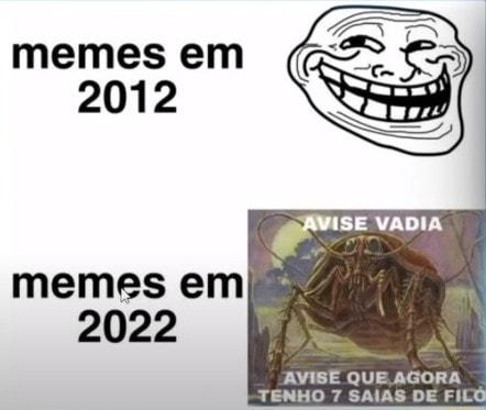 Memes em 2012 memes em 2022 AVISE AVISE QUE AGORA TENHO 7 SAIAS DE FILÓ ...