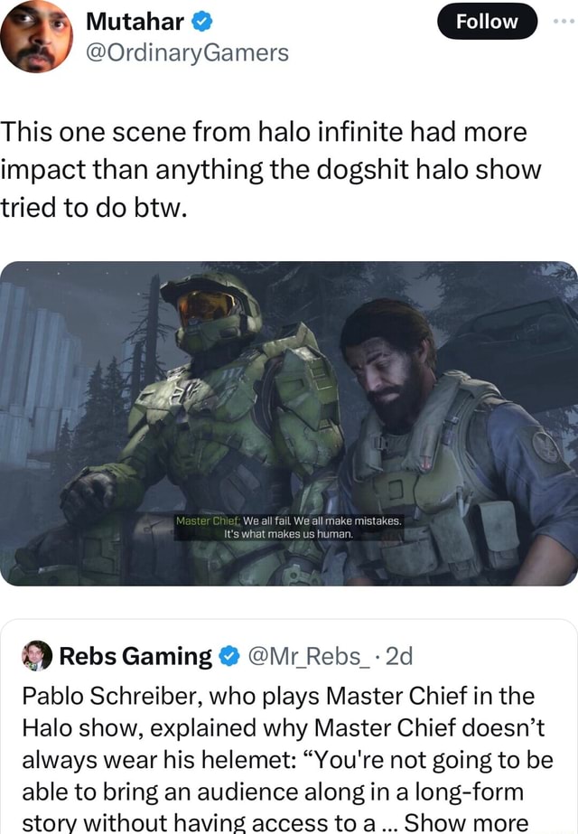 Mutahar This one scene from halo infinite had more impact than anything ...