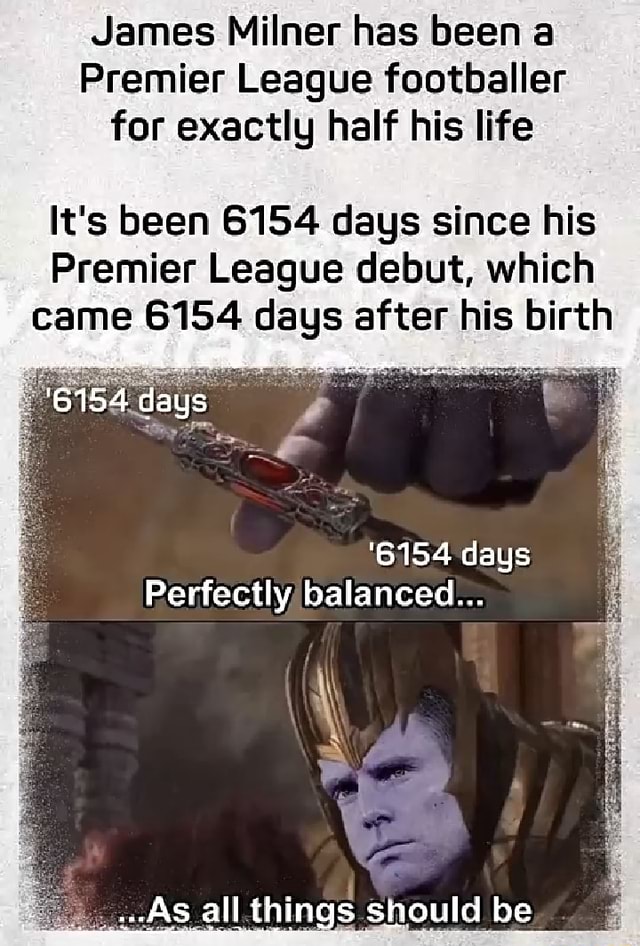 James Milner has been a Premier League footballer for exactlg half his ...