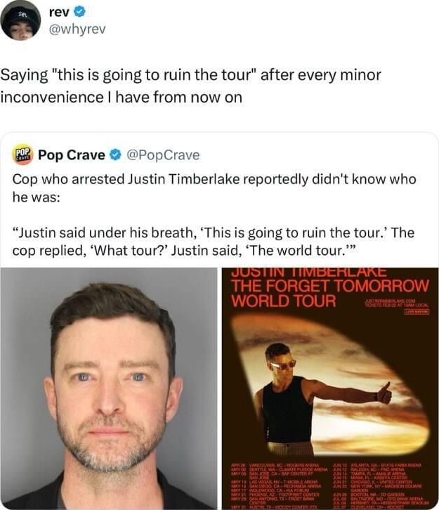 Rev Saying "this is going to ruin the tour" after every minor ...
