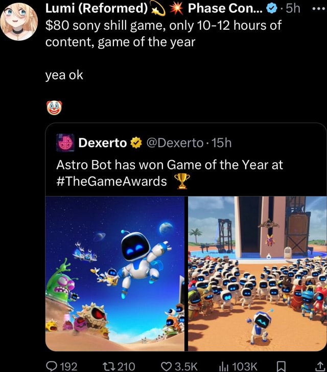 Lu imi (Reformed) Phase Con... $80 sony shill game, only 10-12 hours of ...