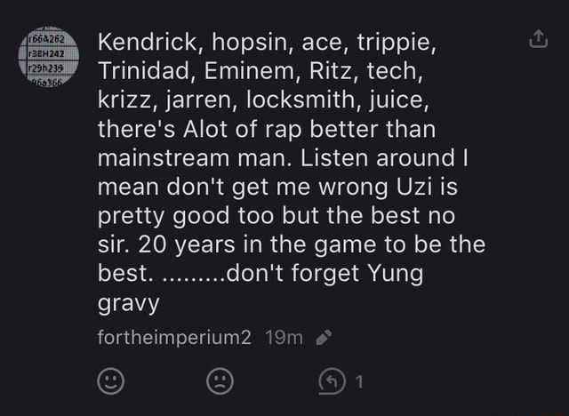 395% Kendrick, hopsin, ace, trippie, “ªg? Trinidad, Eminem, Ritz, tech ...