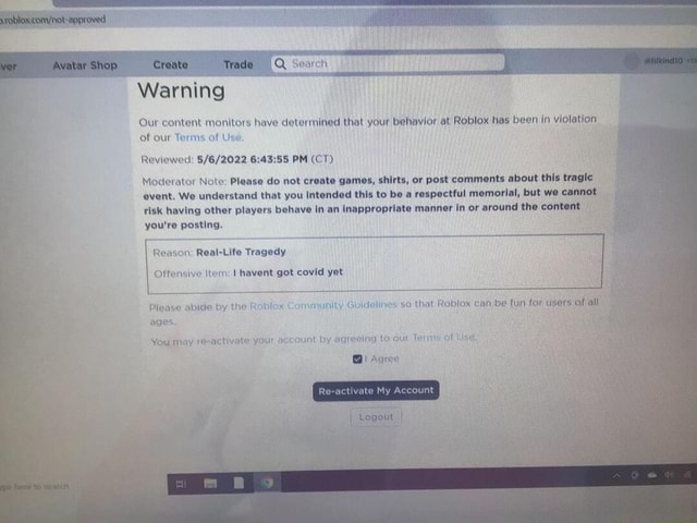 Warning Our content monitors have determined that your behavior at ...