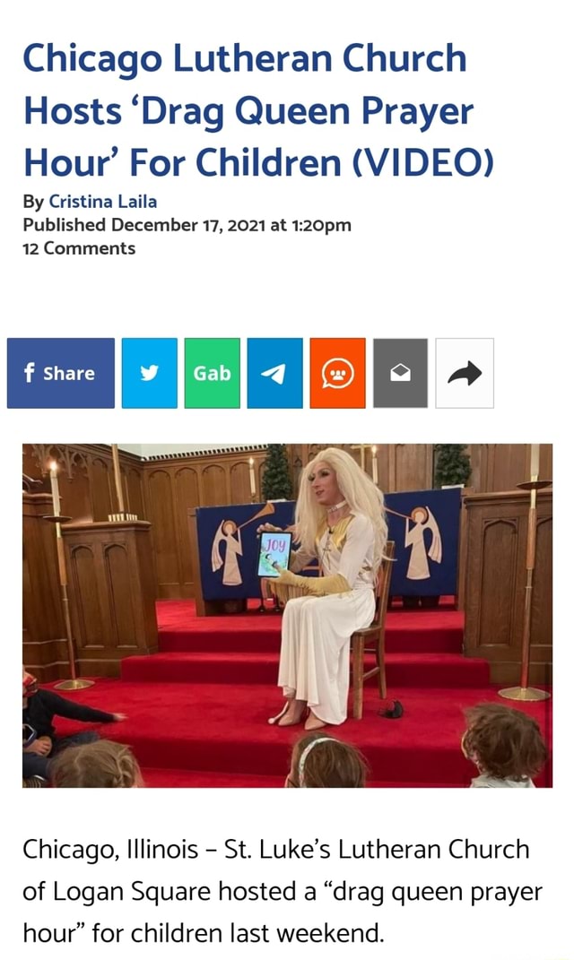 Chicago Lutheran Church Hosts 'Drag Queen Prayer Hour' For Children ...