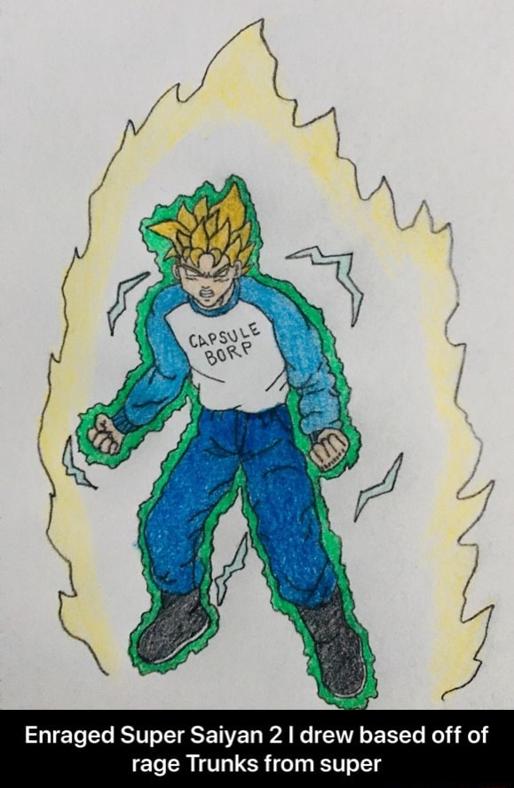 Enraged Super Saiyan 2 I drew based off of rage Trunks from super ...