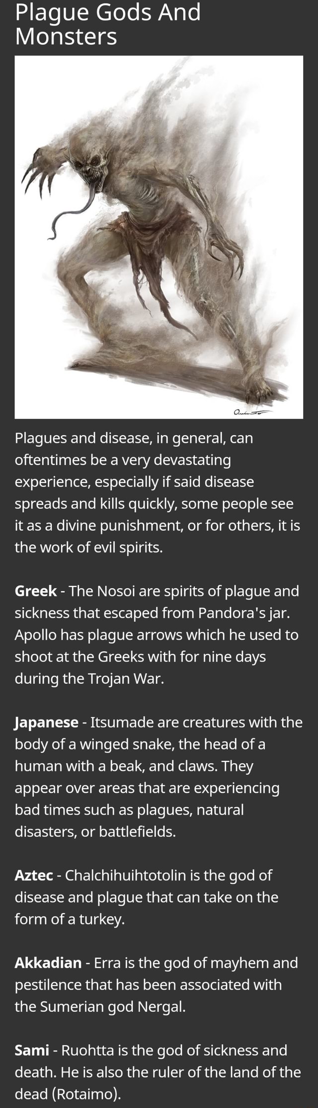 Plague Gods And Monsters Plagues and disease, in general, can ...