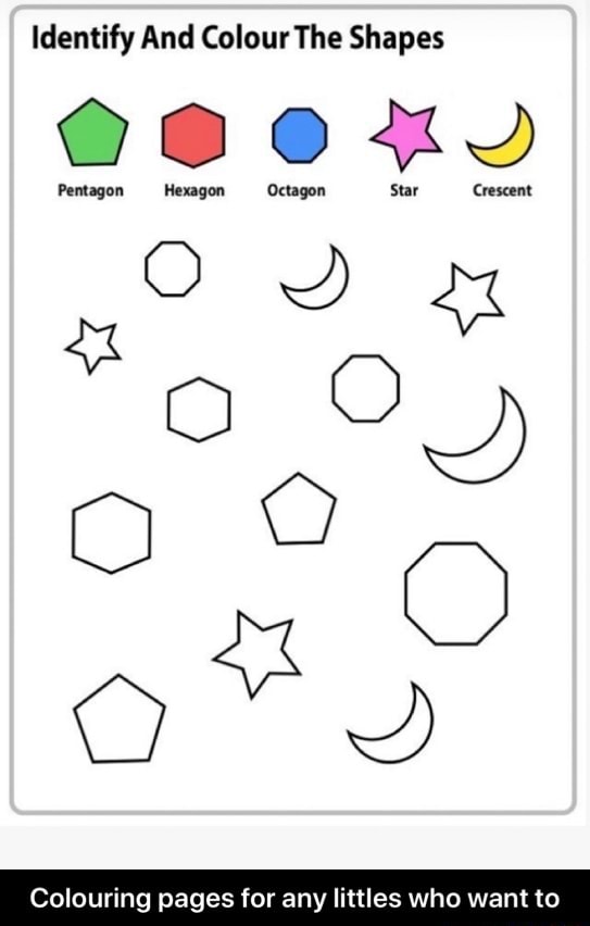 Identify And ColourThe Shapes Colouring pages for any littles who want ...