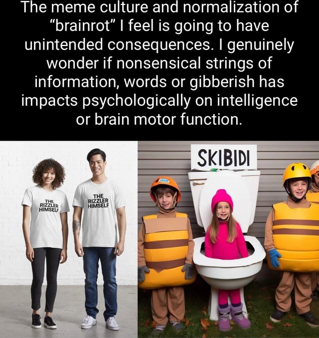 The meme culture and normalization of "brainrot" I feel is going to ...