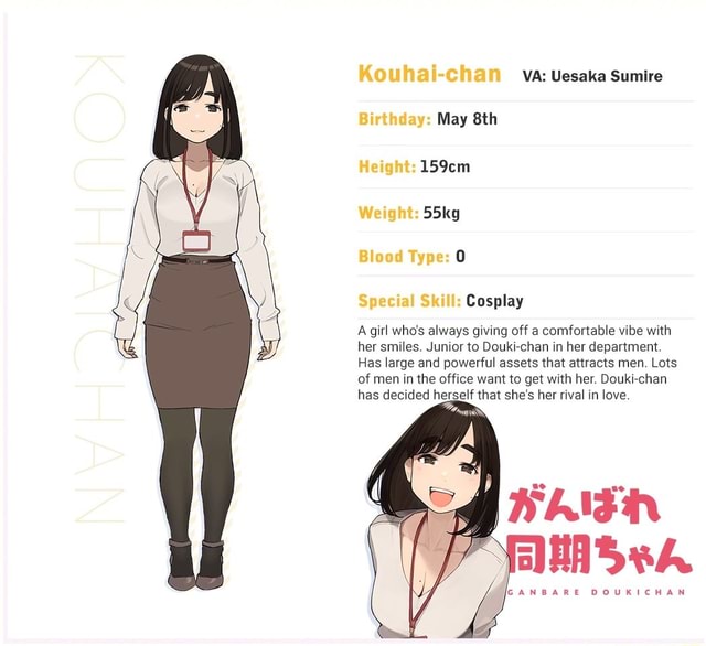 Kouhai-chan va: vesaka Sumire Birthday: May Height: 159cm Weight: 55kg ...