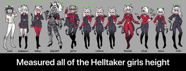 Beelaebib drada malina, Measured all of the Helltaker girls height ...