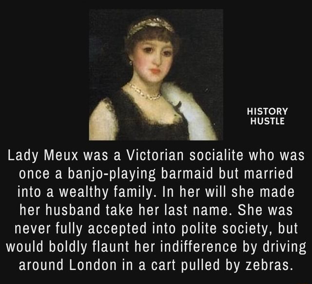 HISTORY HUSTLE Lady Meux was a Victorian socialite who was once a banjo ...