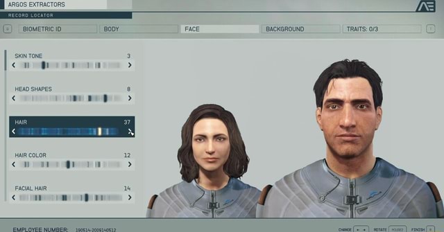 ARGOS EXTRACTORS BioMeTRIC BODY FACE BACKGROUND TRAITS: 'SKIN TONE 3 ...