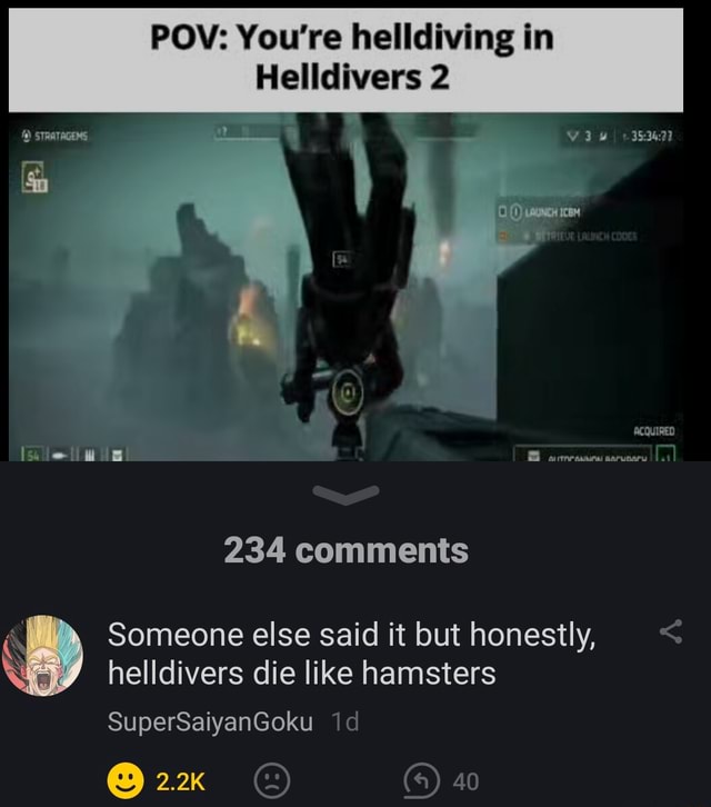 POV: You're helldiving in Helldivers 2 I STRATAGEMS ACQUIRED BB ...