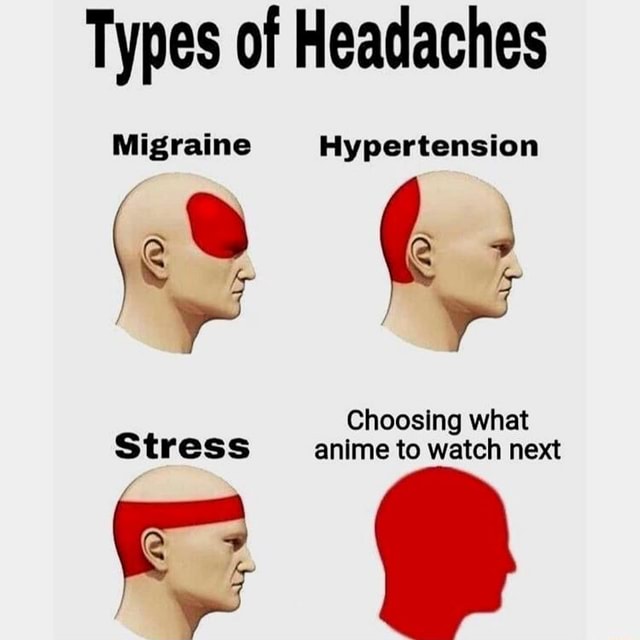 Types of Headaches Choosing what Stress anime to watch next - iFunny