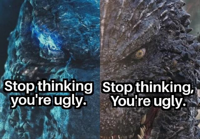 Stop thinking Stop thinking, you' re. ugly. You're re ugly. - iFunny