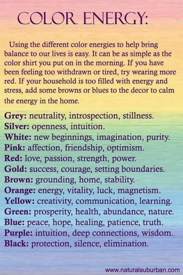 COLOR ENERGY: Using the different color energies to help bring balance ...