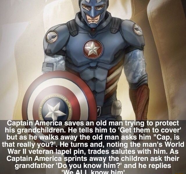 Captain America saves an old man trying to protect his grandchildren ...