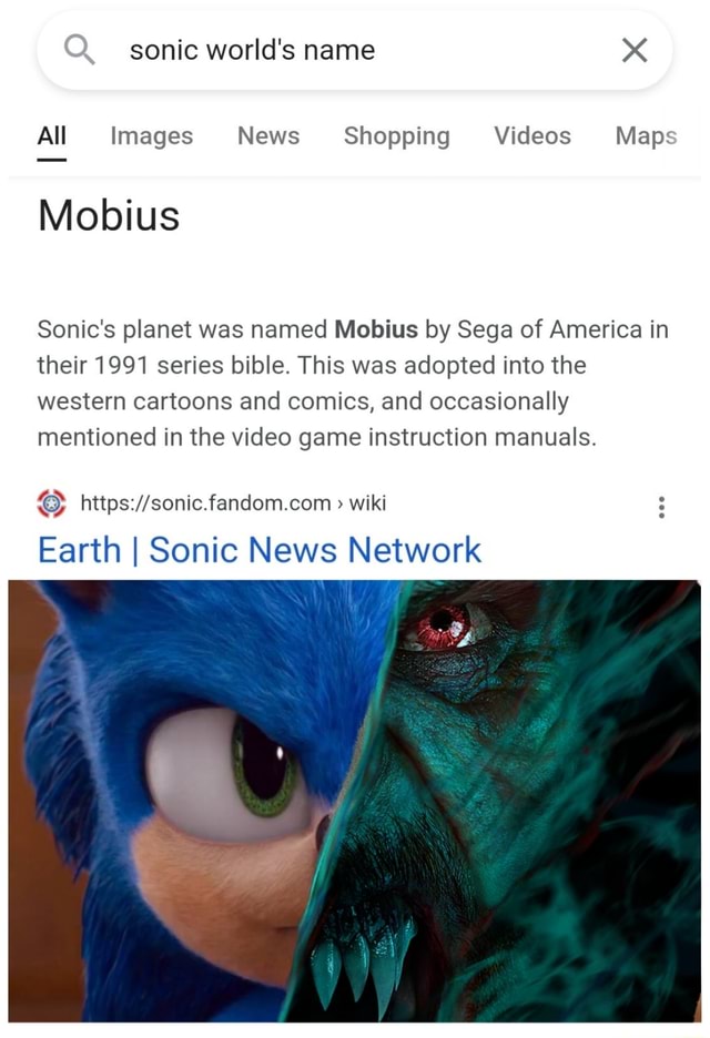Sonic world's name All Images News Shopping Videos Map Mobius Sonic's ...