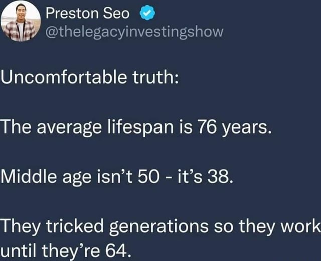 Preston Seo @thelegacyinvestingshow Uncomfortable truth: The average ...
