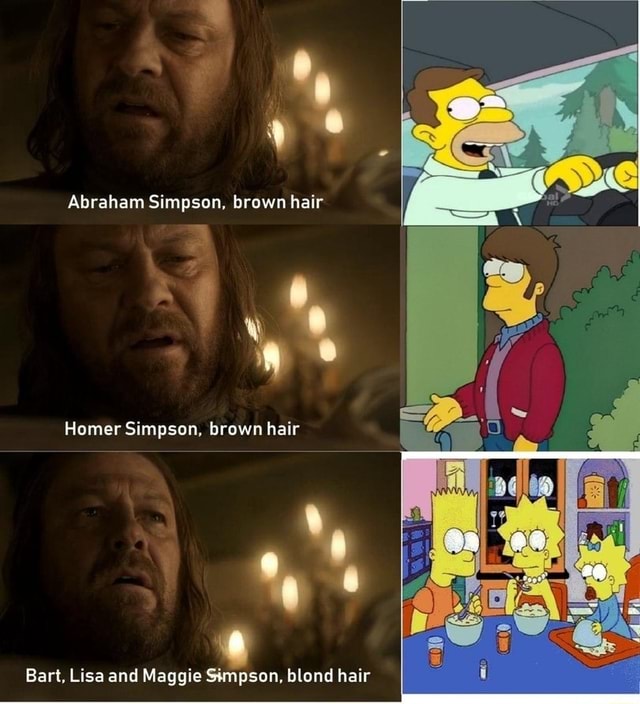 Abraham Simpson, brown hair Homer Simpson, brown hair Bart, Lisa and ...