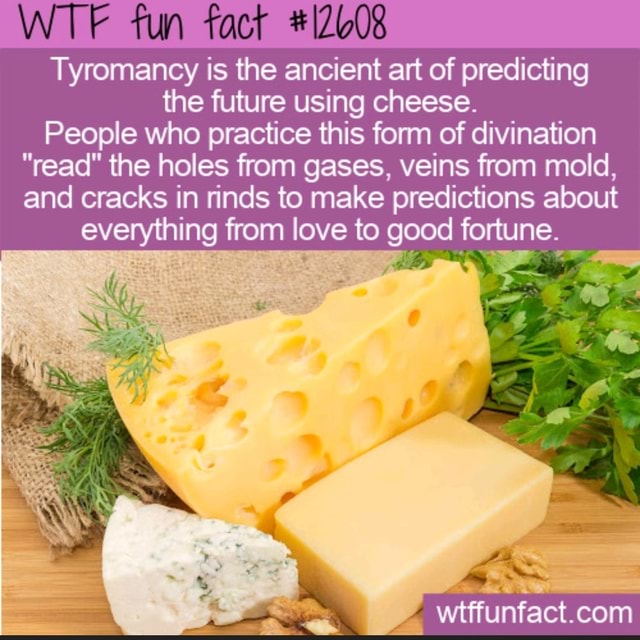 WTF fun fact Tyromancy is the ancient art of predicting the future ...
