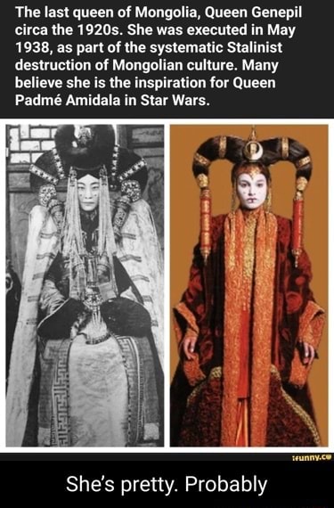 The last queen of Mongolia, Queen Genepil circa the 1920s. She was ...