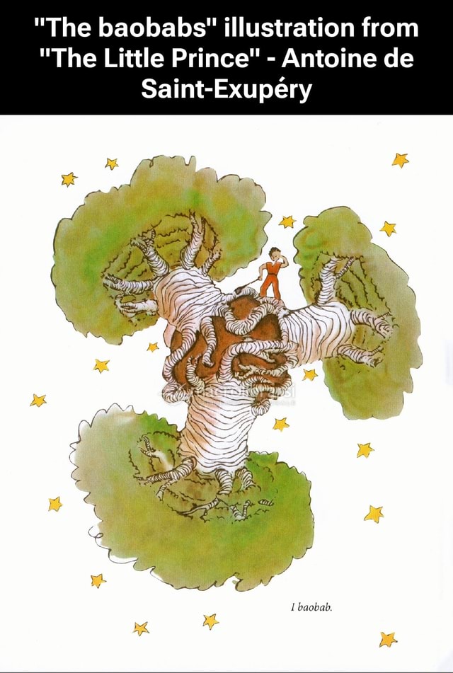 "The baobabs" illustration from "The Little Prince" - Antoine de Saint ...