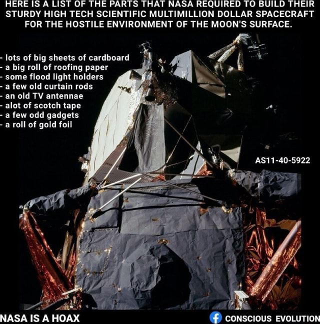 HERE IS A LIST OF THE PARTS THAT NASA REQUIRED TO BUILD THEIR STURDY ...