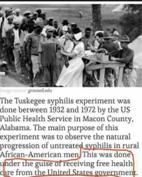 The Tuskegee syphilis experiment was done between 1932 and 1972 by the ...