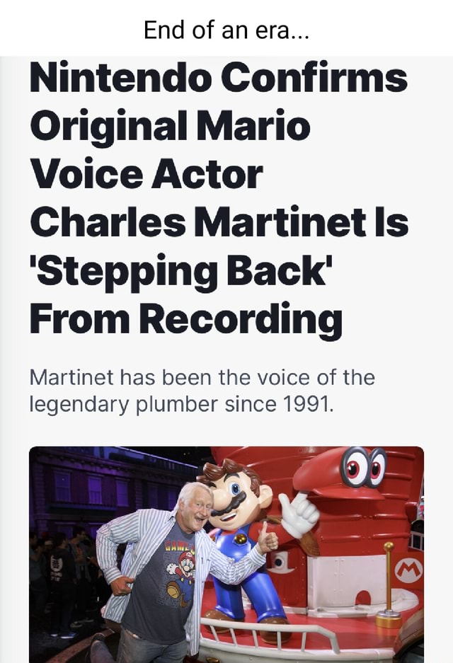 End of an era... Nintendo Confirms Original Mario Voice Actor Charles ...